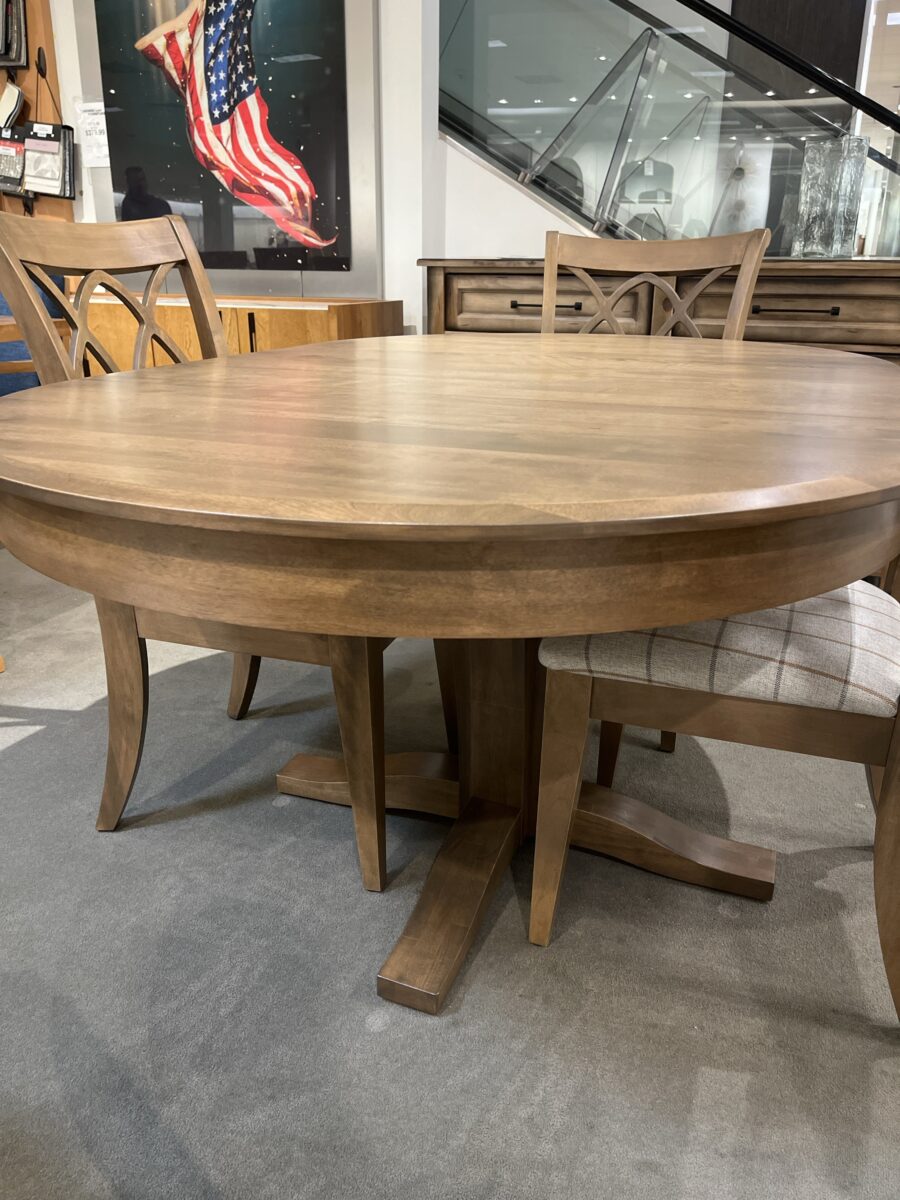 Round Dining Room Table Pecan Washed Gourmet – Gardner Outlet Furniture ...